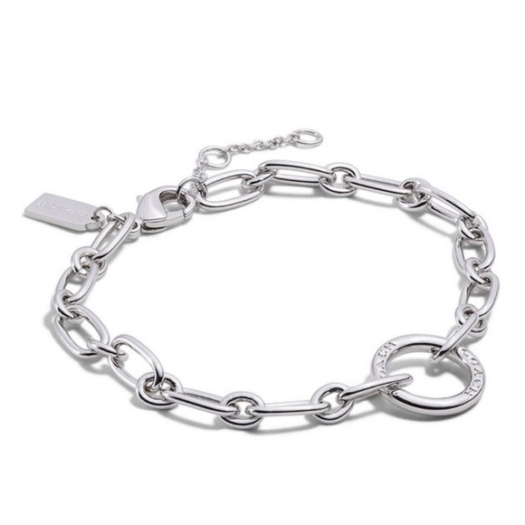 Coach | Jewelry | Coach Silver Signature Link Bracelet | Poshmark